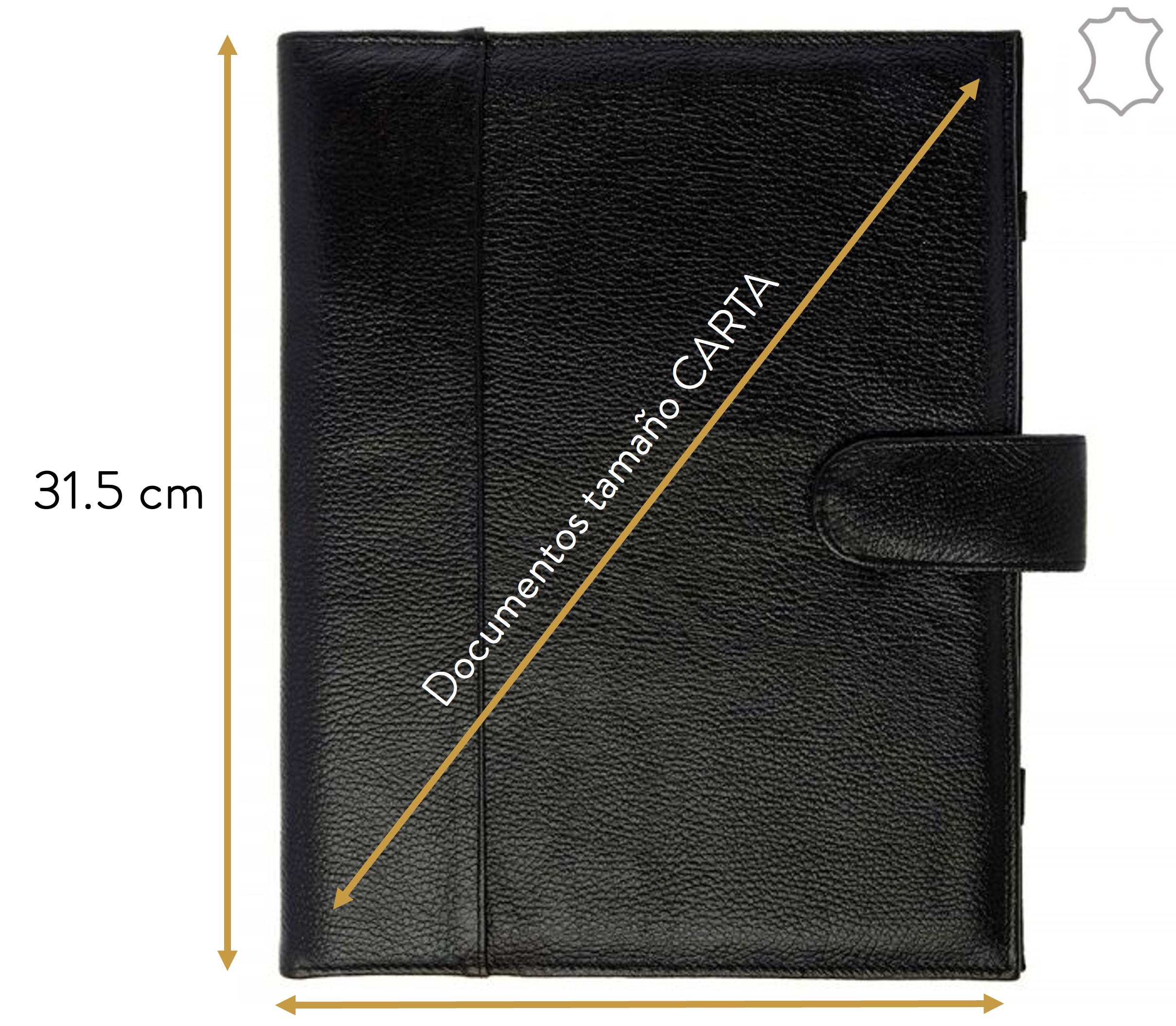 Carpeta con logo corporativo de piel. Entra ya. Hazla única y genuina